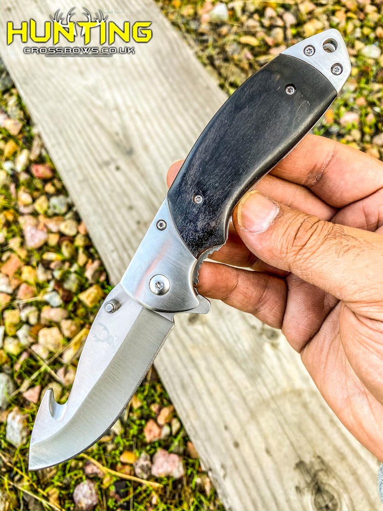 8.5" Fish Hook Blade Spring Assisted Knife Pocket Folding Knife with B ...