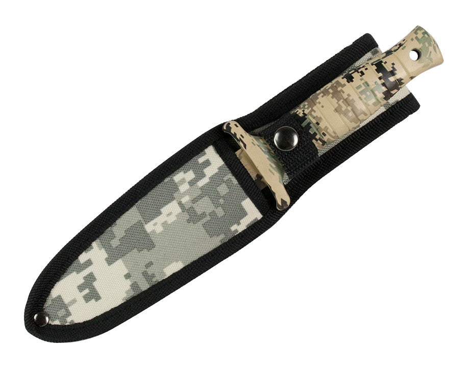 9" Defender-Xtreme Desert Camo Hunting Tactical Knife with Sheath ...
